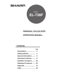 SHARP EL-738F Financial Calculator Operation Manual | Manualzz