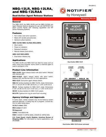 Notifier NBG-12LR and NBG-12LRA Data Sheet | Manualzz