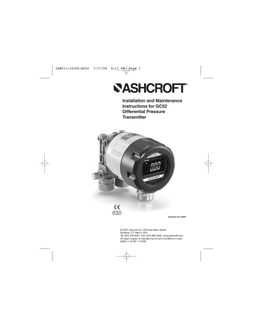 Ashcroft GC52 Installation and Maintenance Manual | Manualzz