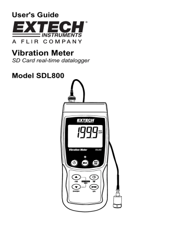 Extech SDL800 Vibration Meter User's Guide | Manualzz