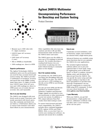 Agilent Technologies 34401A Datasheet | Manualzz