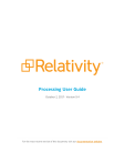 Relativity Processing User Guide - 9.4 | Manualzz