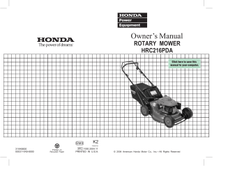 Honda HRC216PDA Owner's Manual | Manualzz