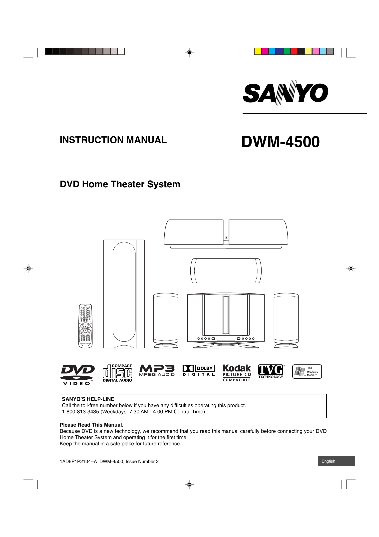 Sanyo DWM-4500 Instruction manual | Manualzz