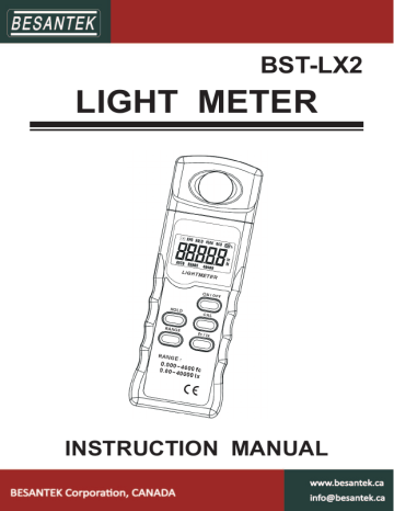 Light Meter BST-LX2 Instruction Manual | Manualzz