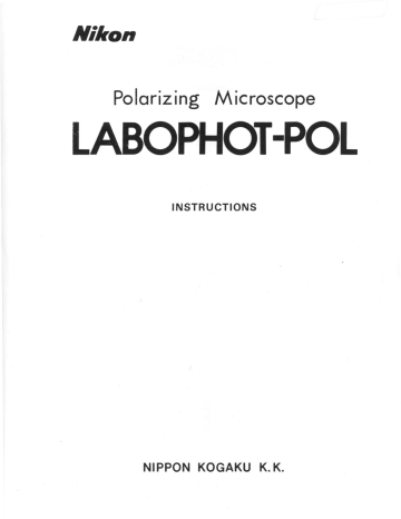 Nikon LABOPHOT-POL Instructions | Manualzz