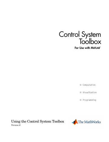 Control System Toolbox Version 6 User Manual | Manualzz