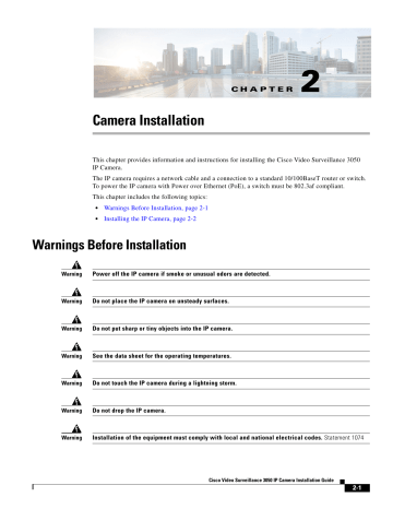 Cisco IP camera 3050 Installation Guide | Manualzz