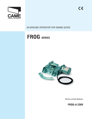CAME FROG Series Installation manual | Manualzz