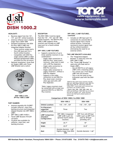 Dish Network DISH 1000 Specifications | Manualzz
