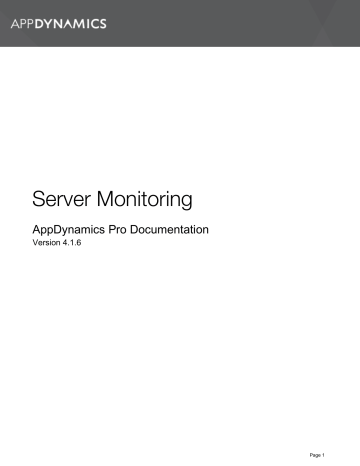 AppDynamics Server Monitoring Documentation | Manualzz