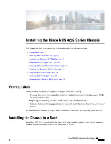 Installing the Cisco NCS 4202 Series Chassis | Manualzz