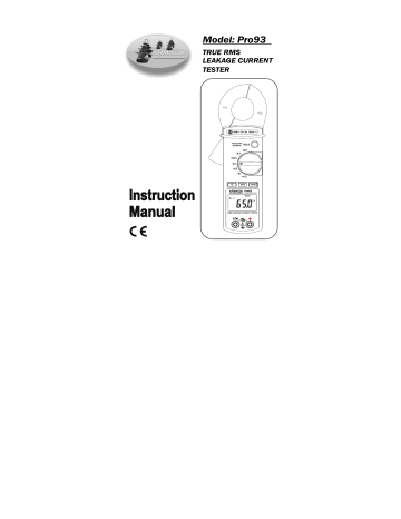 Leakage Current Tester Pro 93 Instruction Manual | Manualzz
