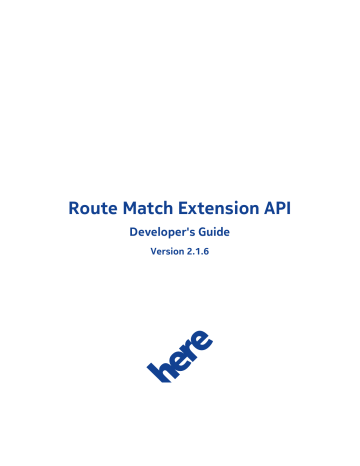 Route Match Extension API Developer's Guide | Manualzz
