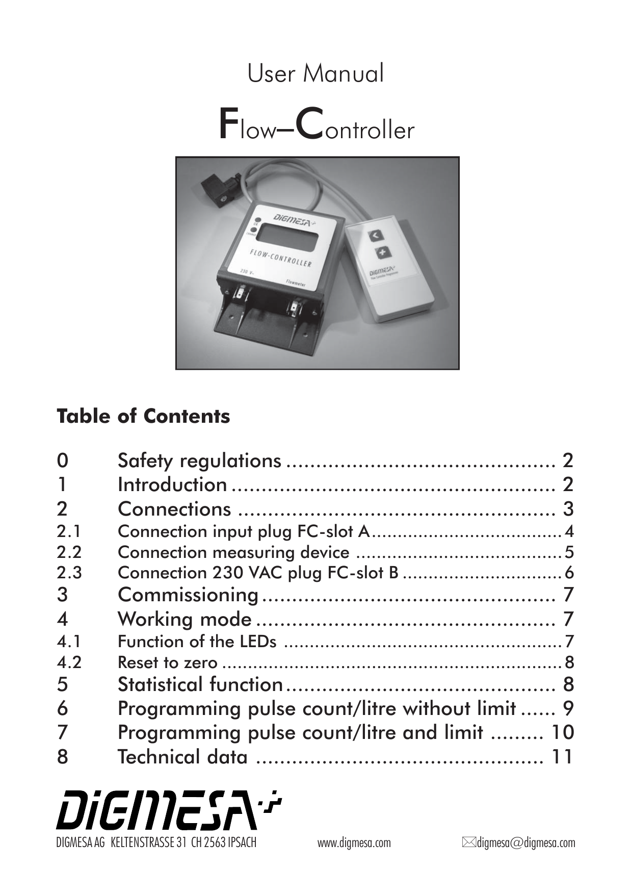 User Manual Flow–Controller | Manualzz
