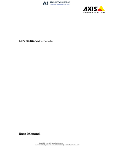 AXIS Q7404 Video Encoder User Manual | Manualzz