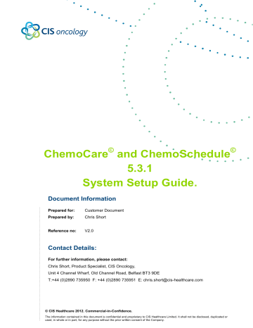 ChemoCare and ChemoSchedule 5.3.1 System | Manualzz