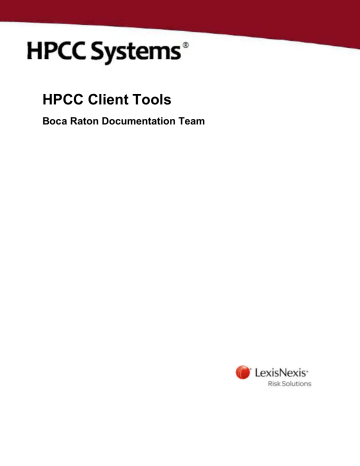 HPCC Client Tools ECLPlus, HPCC Client Tools DFUPlus User Manual | Manualzz