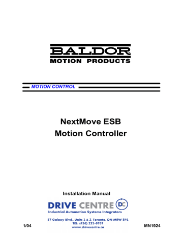 Baldor NextMove ESB Installation Manual | Manualzz