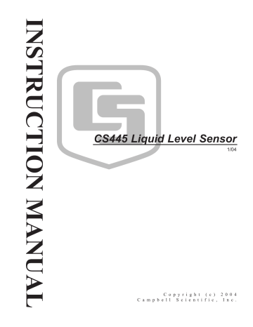 Liquid level sensor CS445 - Instruction manual | Manualzz