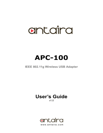 Antaira APC 100 Wireless USB Adapter User’s Guide | Manualzz
