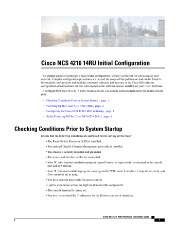 Cisco NCS 4216 14RU Hardware Installation Guide | Manualzz