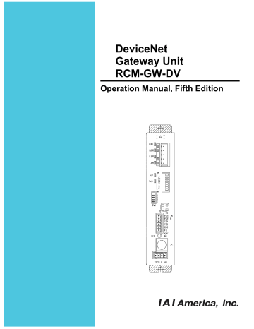 DeviceNet Gateway RCM-GW DV Operation Manual | Manualzz
