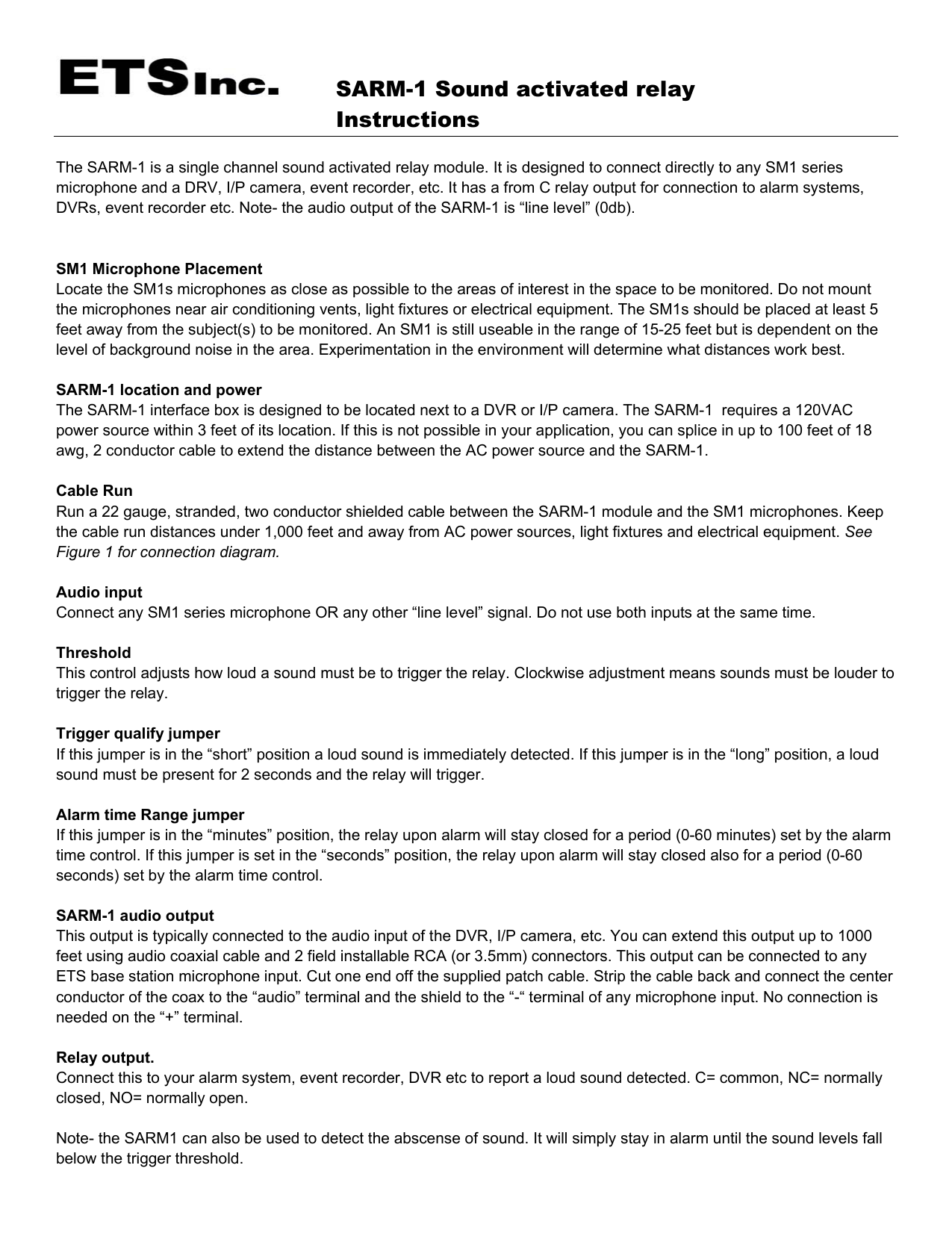 Audio relay instructions