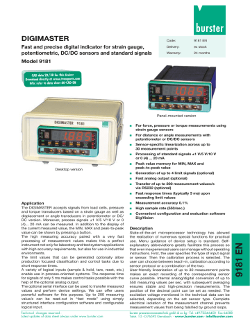 DIGIMASTER 9181 Datasheet | Manualzz
