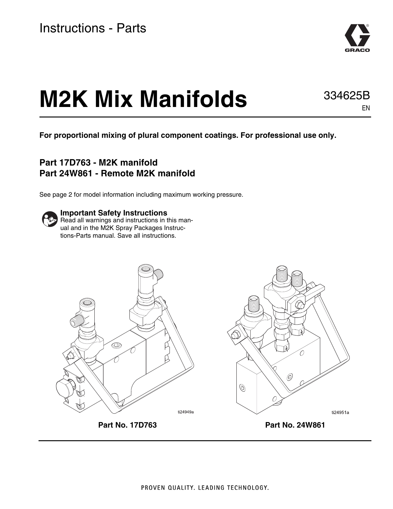 M2K Mix Manifolds, Instructions/Parts, English | Manualzz