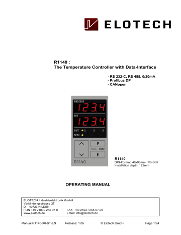 Temperature Controller R1140 Operating Manual | Manualzz