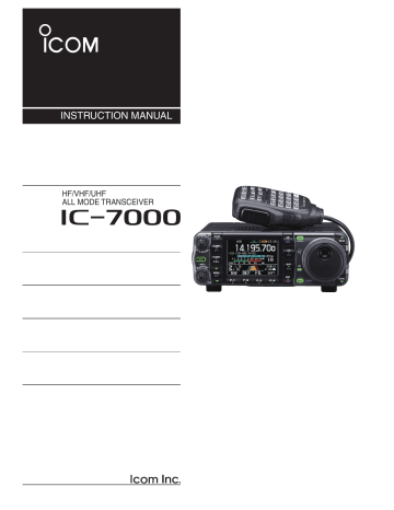 IC-7000 Transceiver Instruction Manual | Manualzz