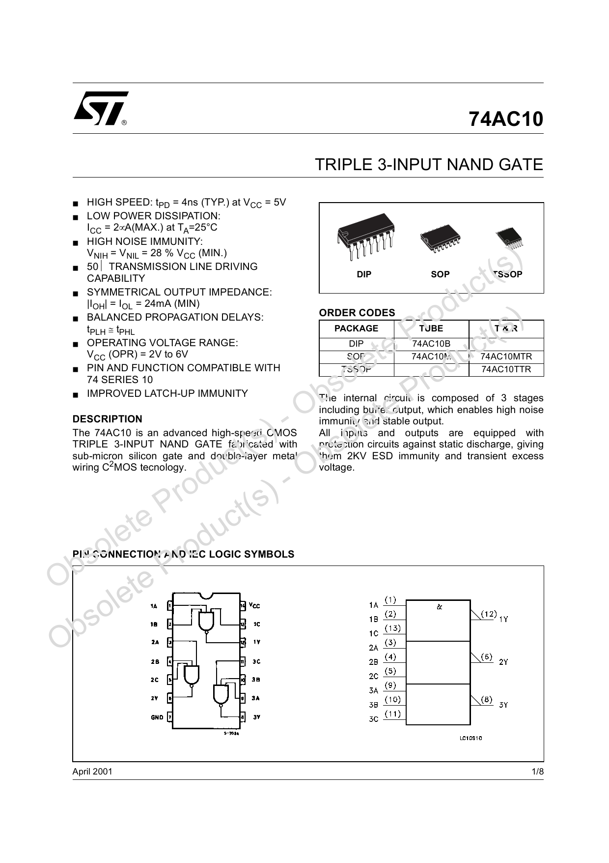 IC MC862P Triple 3-Input NAND Gate MDTL-Series Elektronik & Messtechnik €7.9