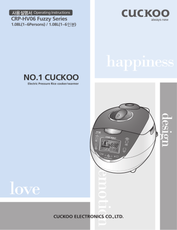 Cuckoo CRP-HV0667F INDUCTION HEATING RICE COOKER Owner Manual | Manualzz