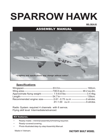 Sparrow Hawk ARTF Assembly Manual | Manualzz