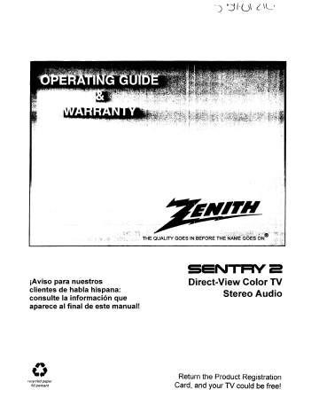 Zenith Sentry 2 Series Operating Manual & Warranty | Manualzz