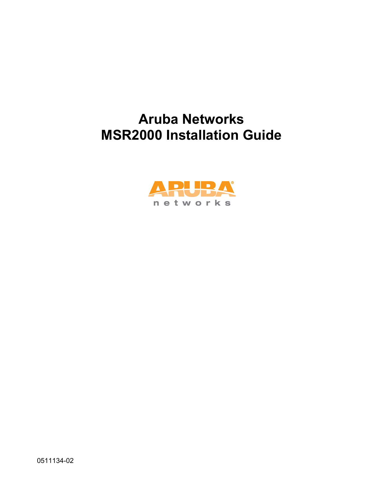 Aruba MSR2000 Installation manual | Manualzz