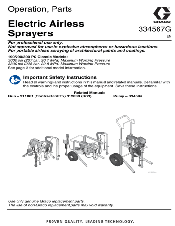 Graco 190 PC Classic Operation, Parts | Manualzz