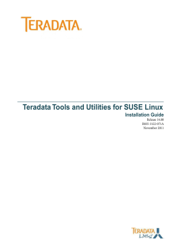 Teradata Teradata Tools and Utilities - installation Guide