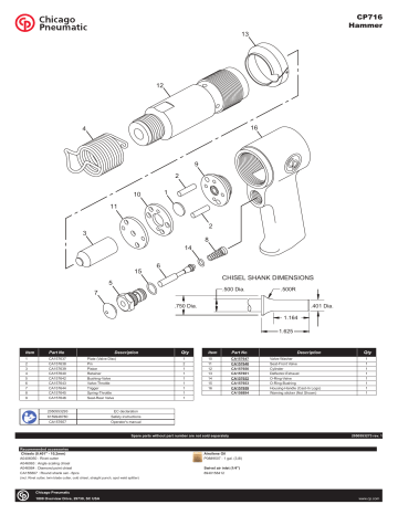 Chicago Pneumatic CP716 Hammer Product Details | Manualzz