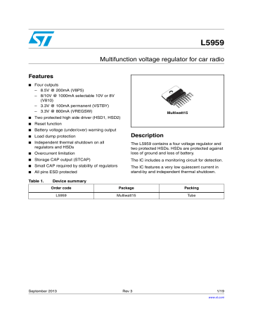 STMicroelectronics L5959 Datasheet | Manualzz
