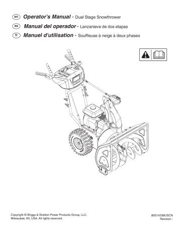 Briggs & Stratton 1696619 250cc 27in Dual Stage Snowthrower Operators Manual | Manualzz