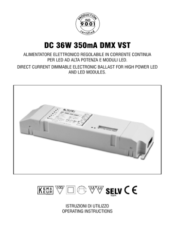 TCi DMX VST DC 36W 350mA Istruzioni per l'uso | Manualzz