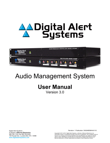 Digital Alert Systems DASAMC User manual | Manualzz