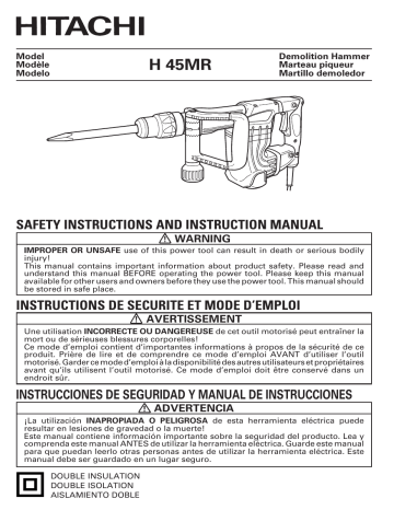 Demolition Hammer H 45MR Instruction Manual | Manualzz