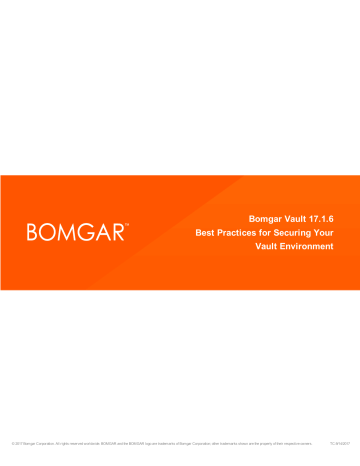 Bomgar Vault 17.1.6 Best Practices | Manualzz