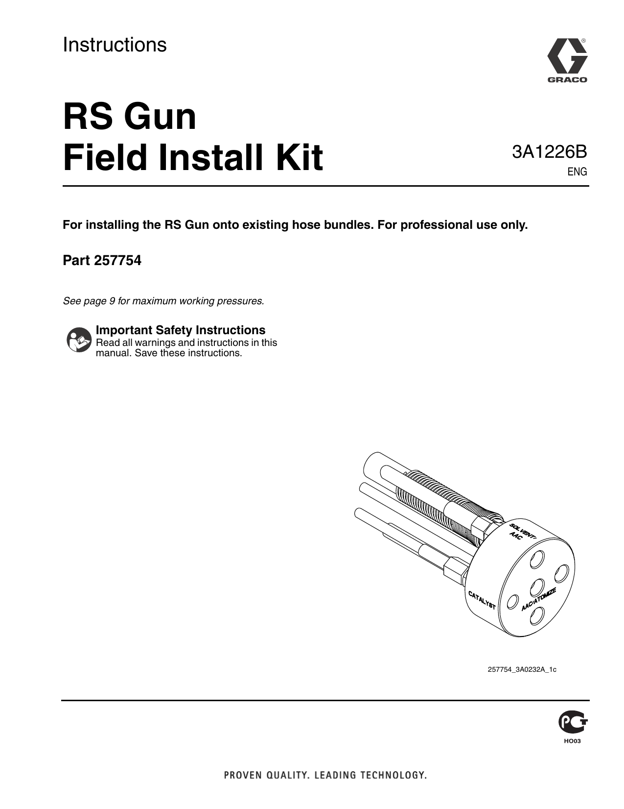 Graco 3A1226B - RS Gun Field Install Kit Instructions | Manualzz