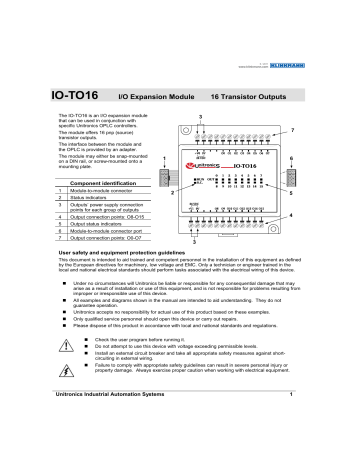 I/O Expansion Module IO-TO16 User Manual | Manualzz