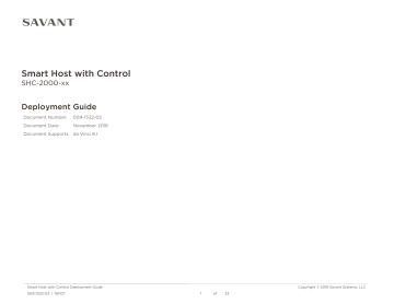 Savant Smart Host SHC 2000-xx Deployment Guide | Manualzz