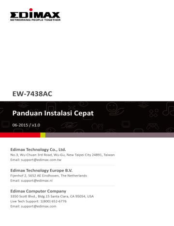 Edimax EW-7438AC Quick Installation Guide | Manualzz
